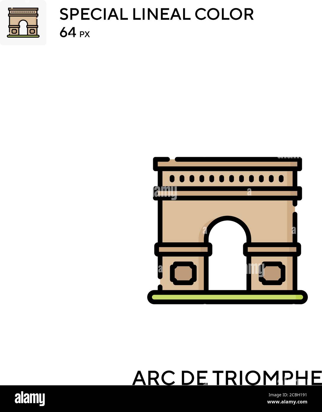 Arc de triomphe special lineal color vector icon. Arc de triomphe icons ...