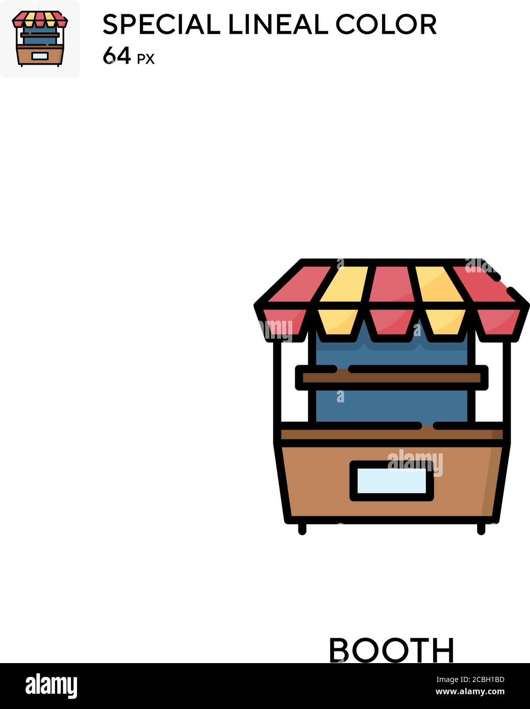Booth special lineal color vector icon. Booth icons for your business ...