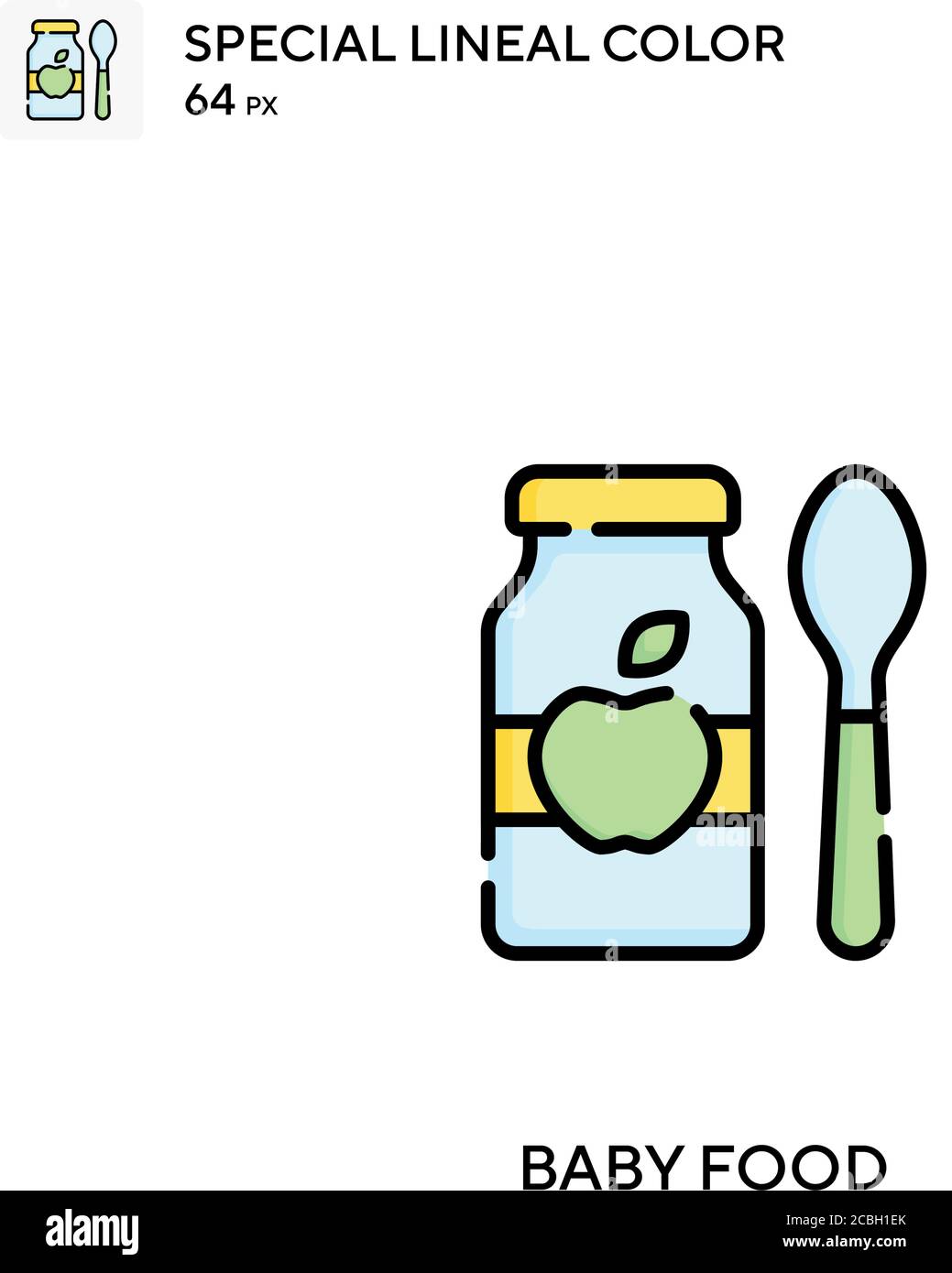 Baby food special lineal color vector icon. Baby food icons for your ...