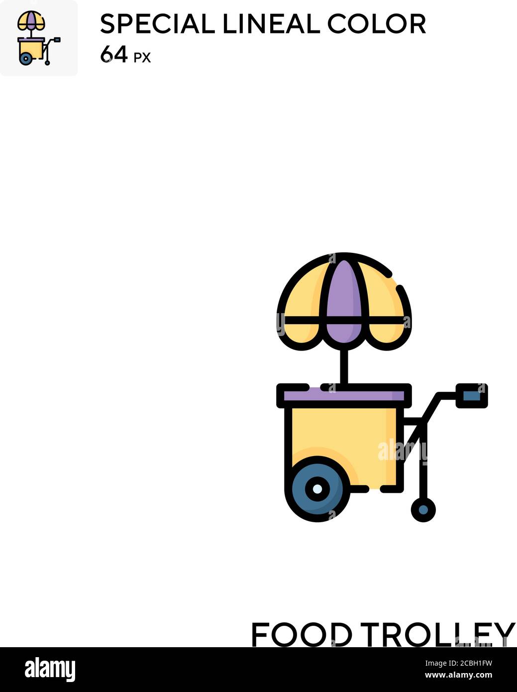 Food trolley special lineal color vector icon. Food trolley icons for ...