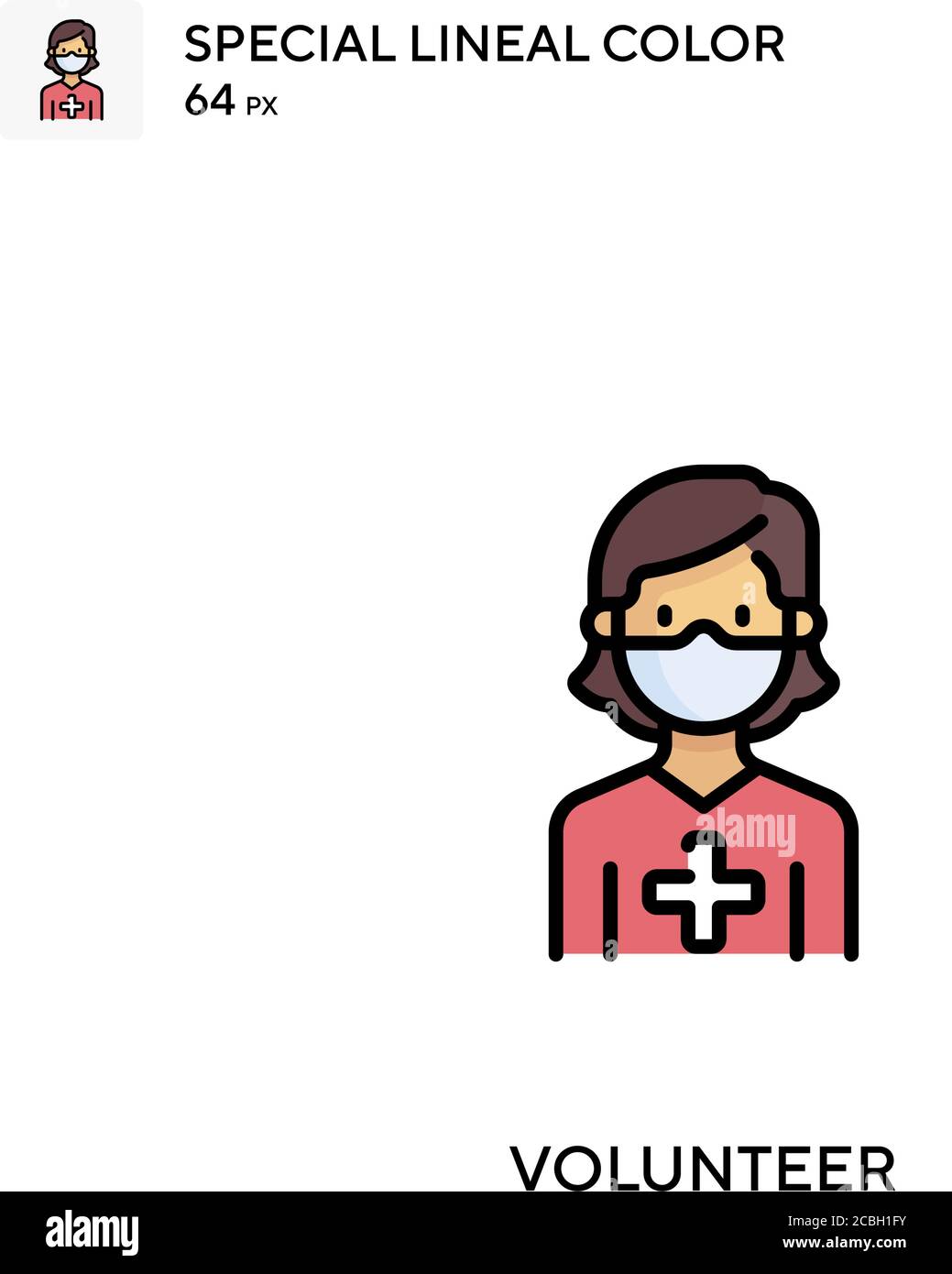 Volunteer special lineal color vector icon. Volunteer icons for your ...