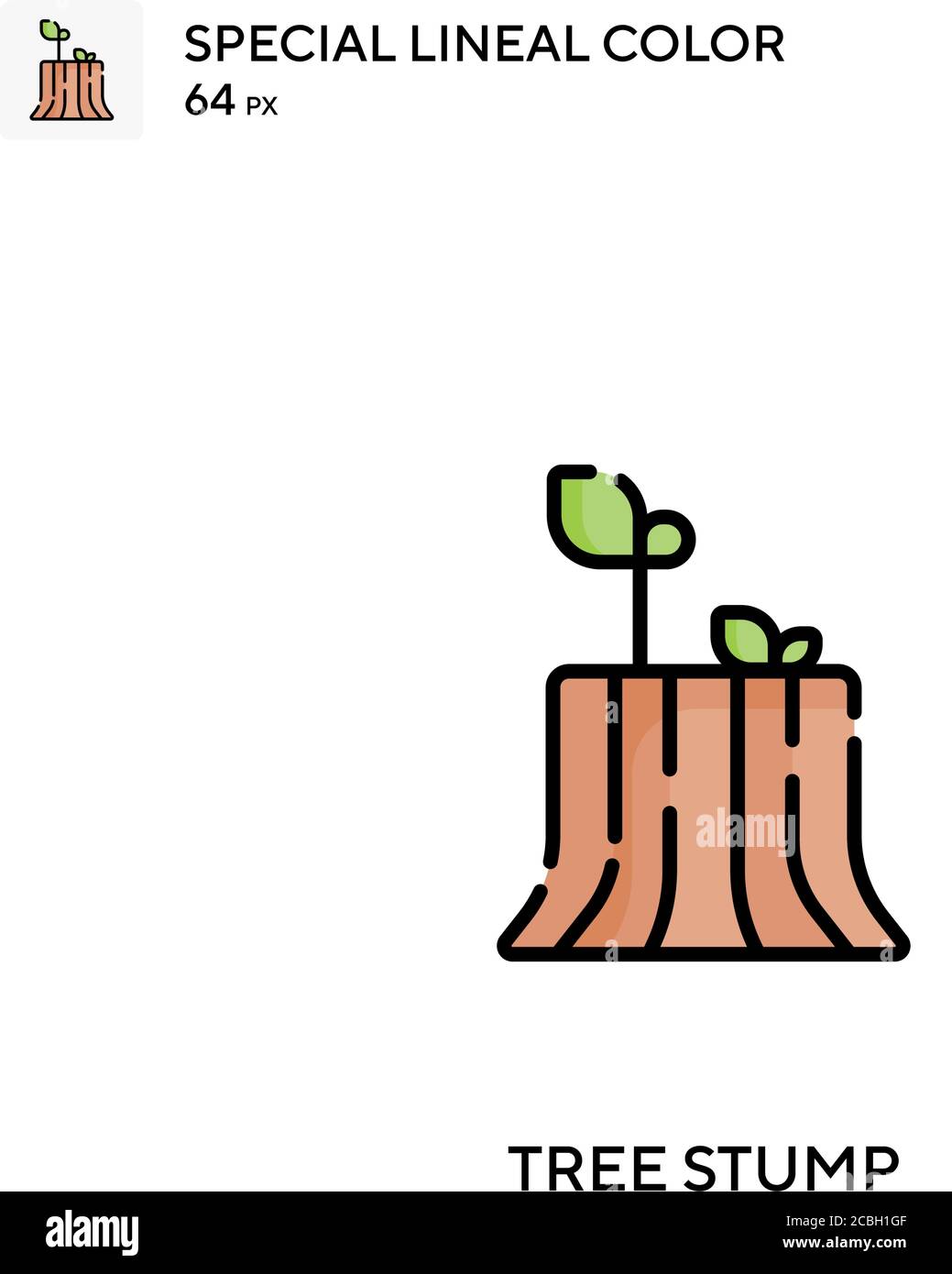 Tree stump special lineal color vector icon. Tree stump icons for your ...