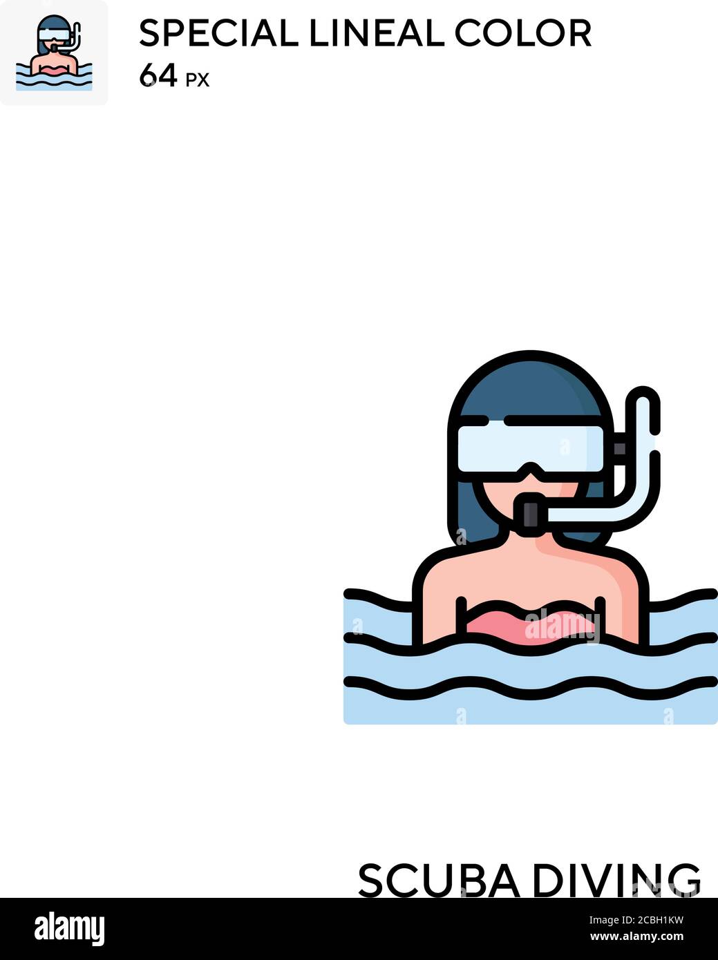 Scuba diving special lineal color vector icon. Scuba diving icons for your business project ...