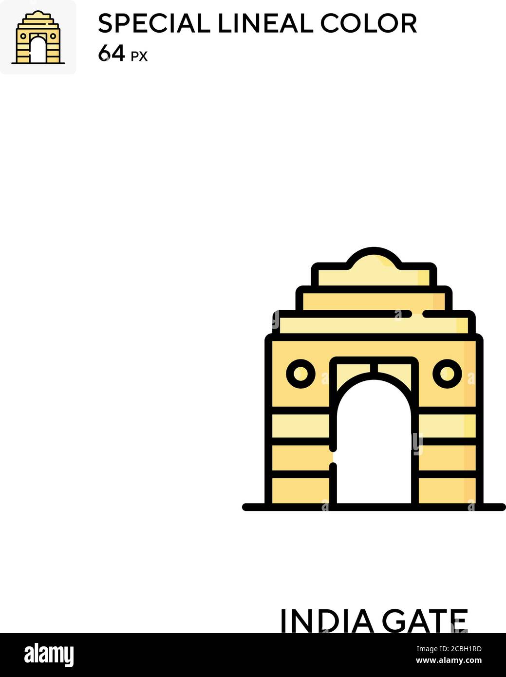 India gate special lineal color vector icon. India gate icons for your ...