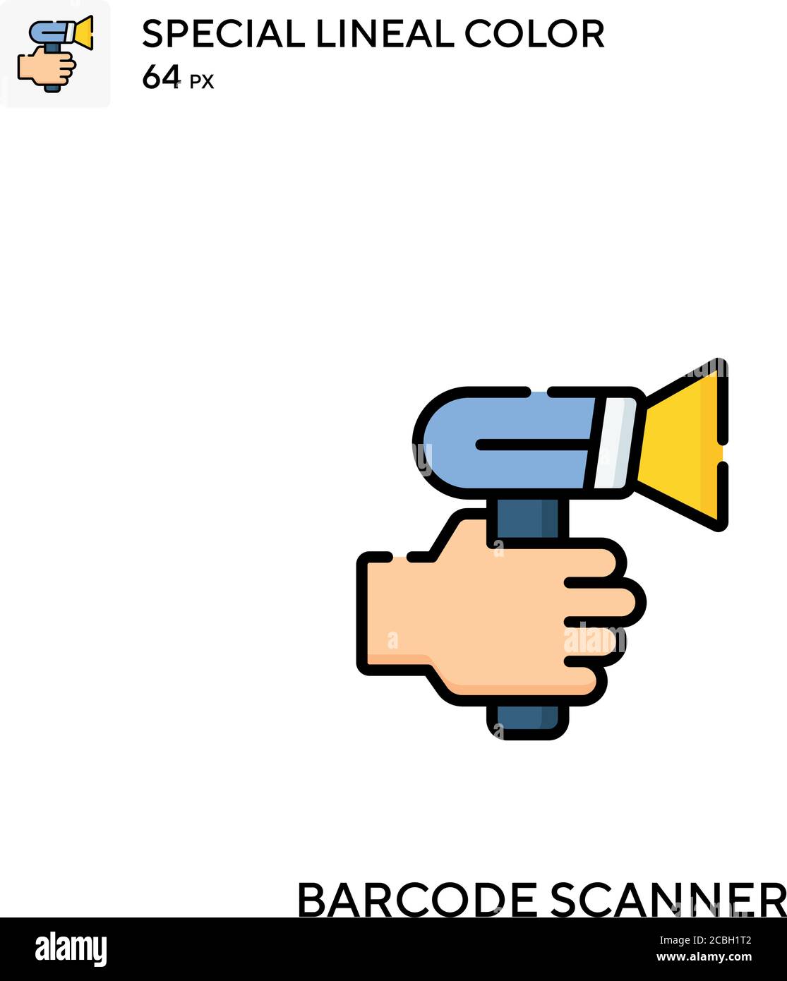 Barcode scanner special lineal color vector icon. Barcode scanner icons ...