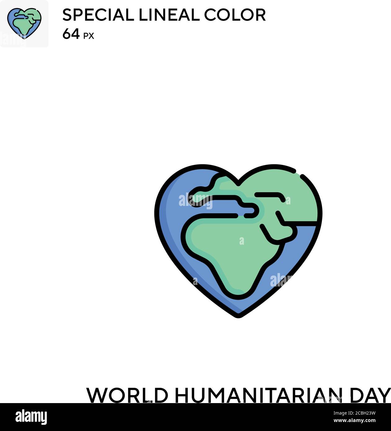 World humanitarian day special lineal color vector icon. World ...