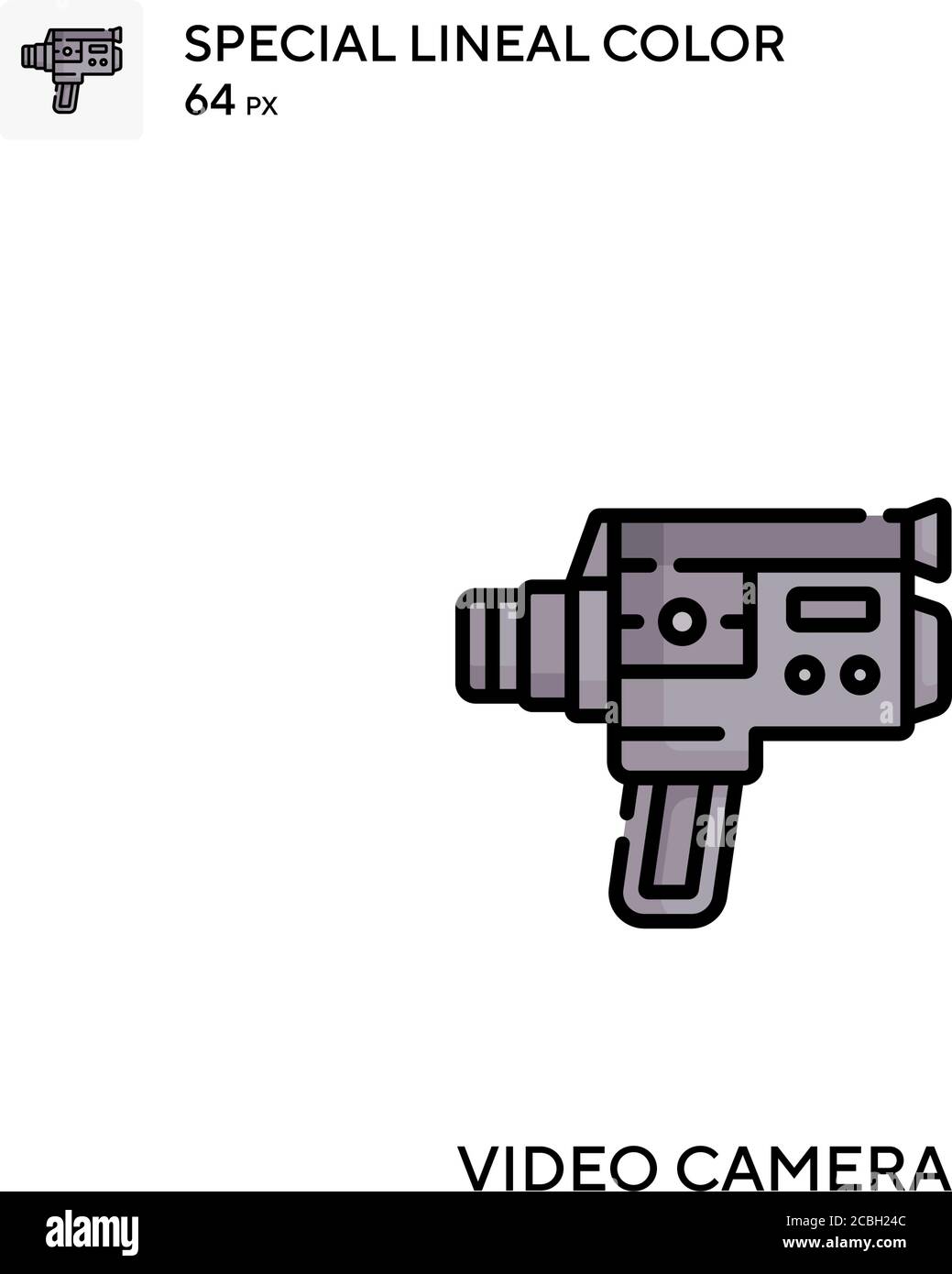 Video camera special lineal color vector icon. Video camera icons for ...