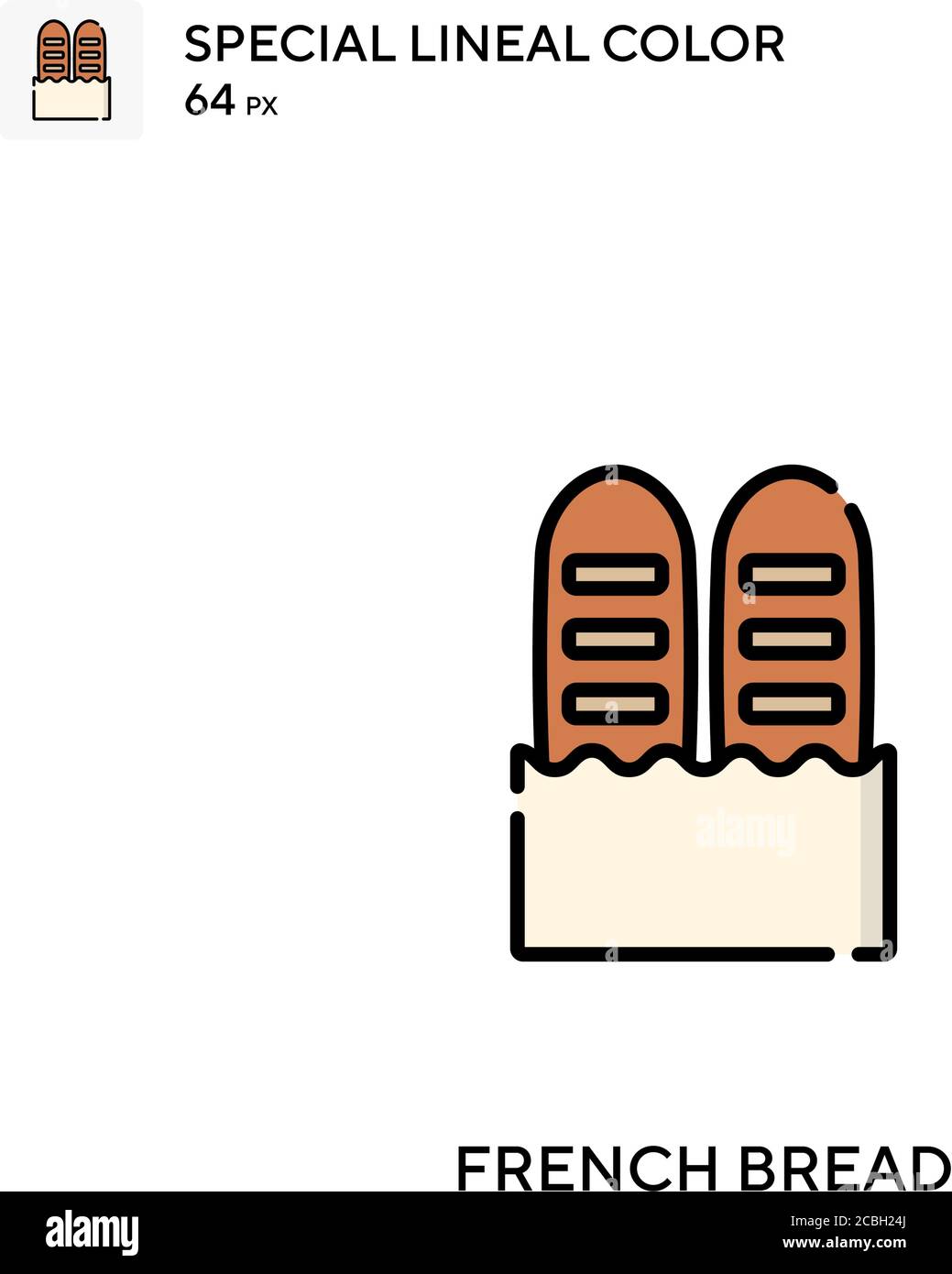 French bread special lineal color vector icon. French bread icons for ...