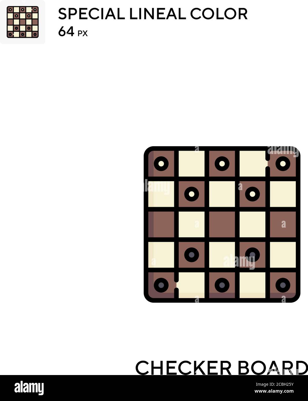Checker board special lineal color vector icon. Checker board icons for ...
