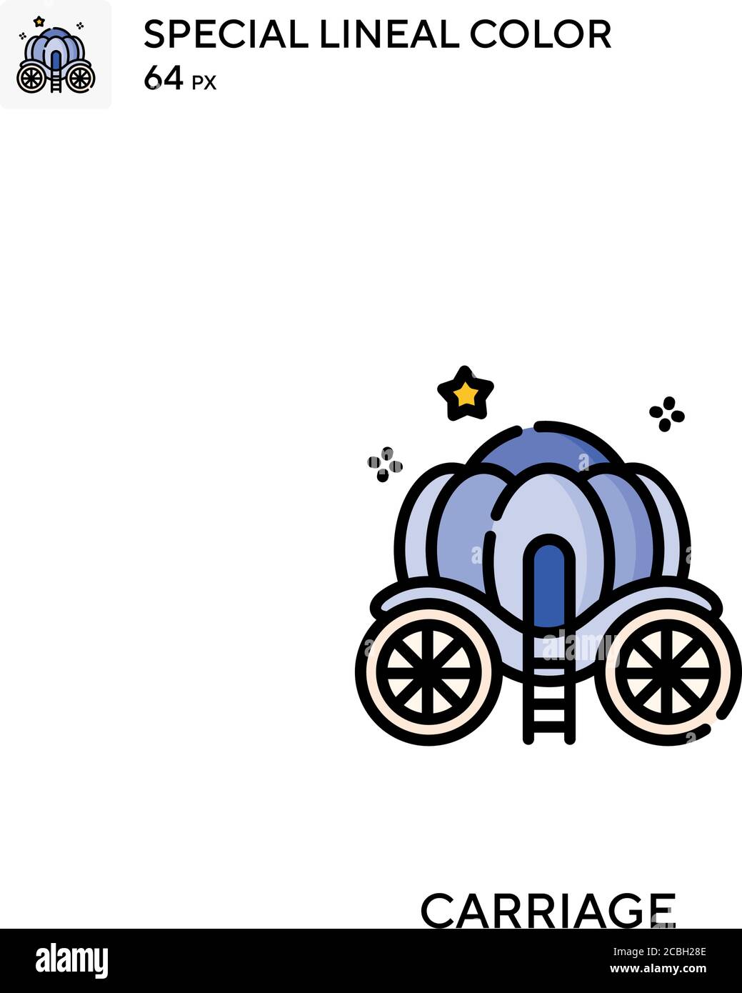 Carriage special lineal color vector icon. Carriage icons for your ...