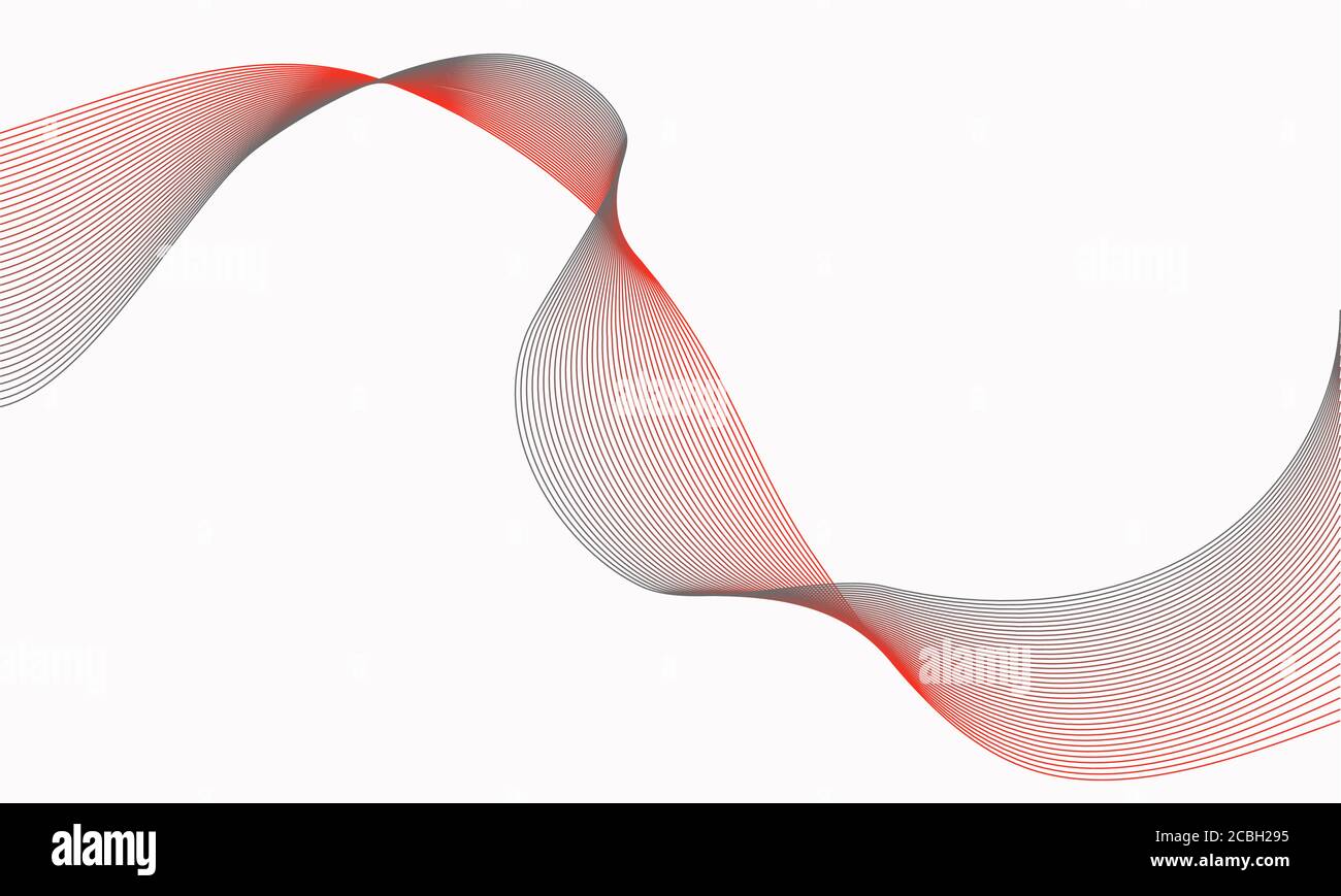 Vector design elements with wave of many red lines for card and ...