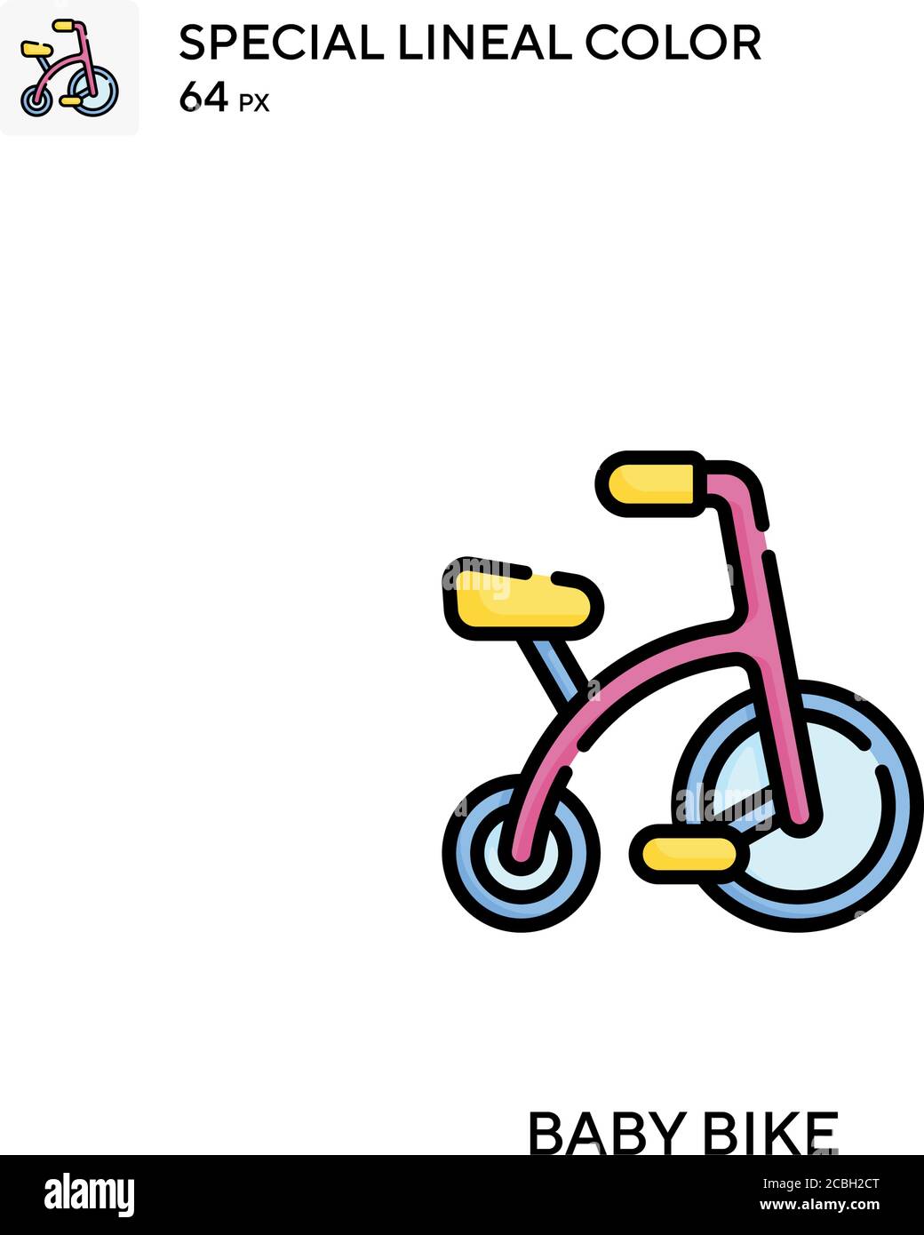 Baby bike special lineal color vector icon. Baby bike icons for your ...