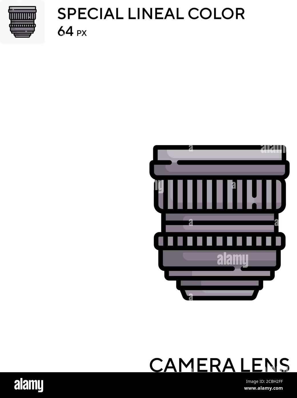 Camera lens special lineal color vector icon. Camera lens icons for ...