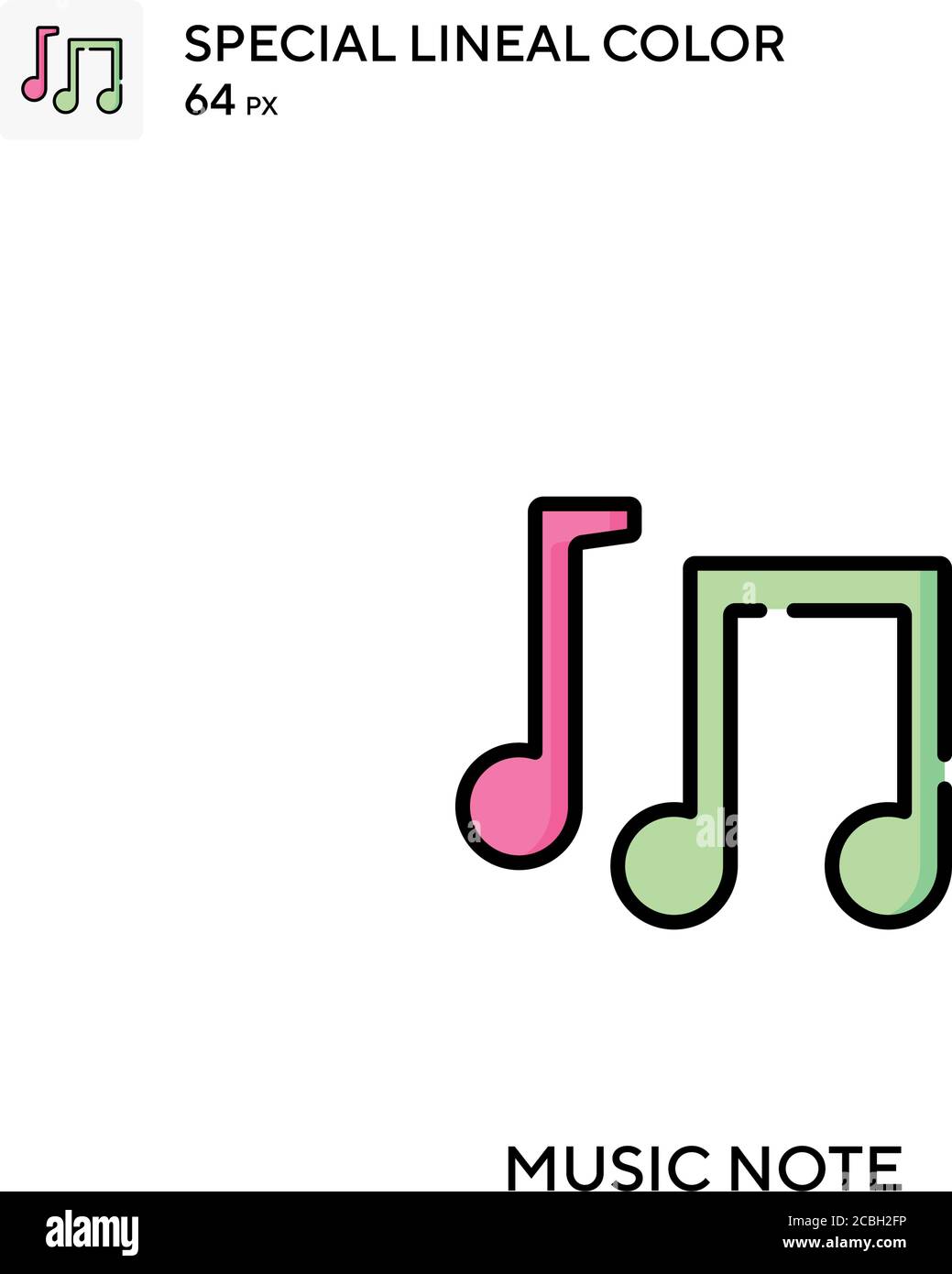 Music note special lineal color vector icon. Music note icons for your ...