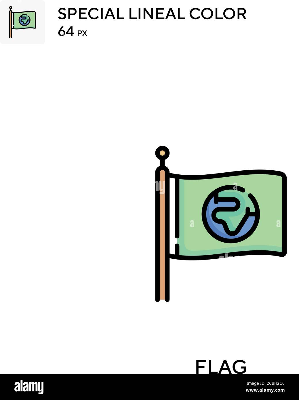 Flag special lineal color vector icon. Flag icons for your business ...