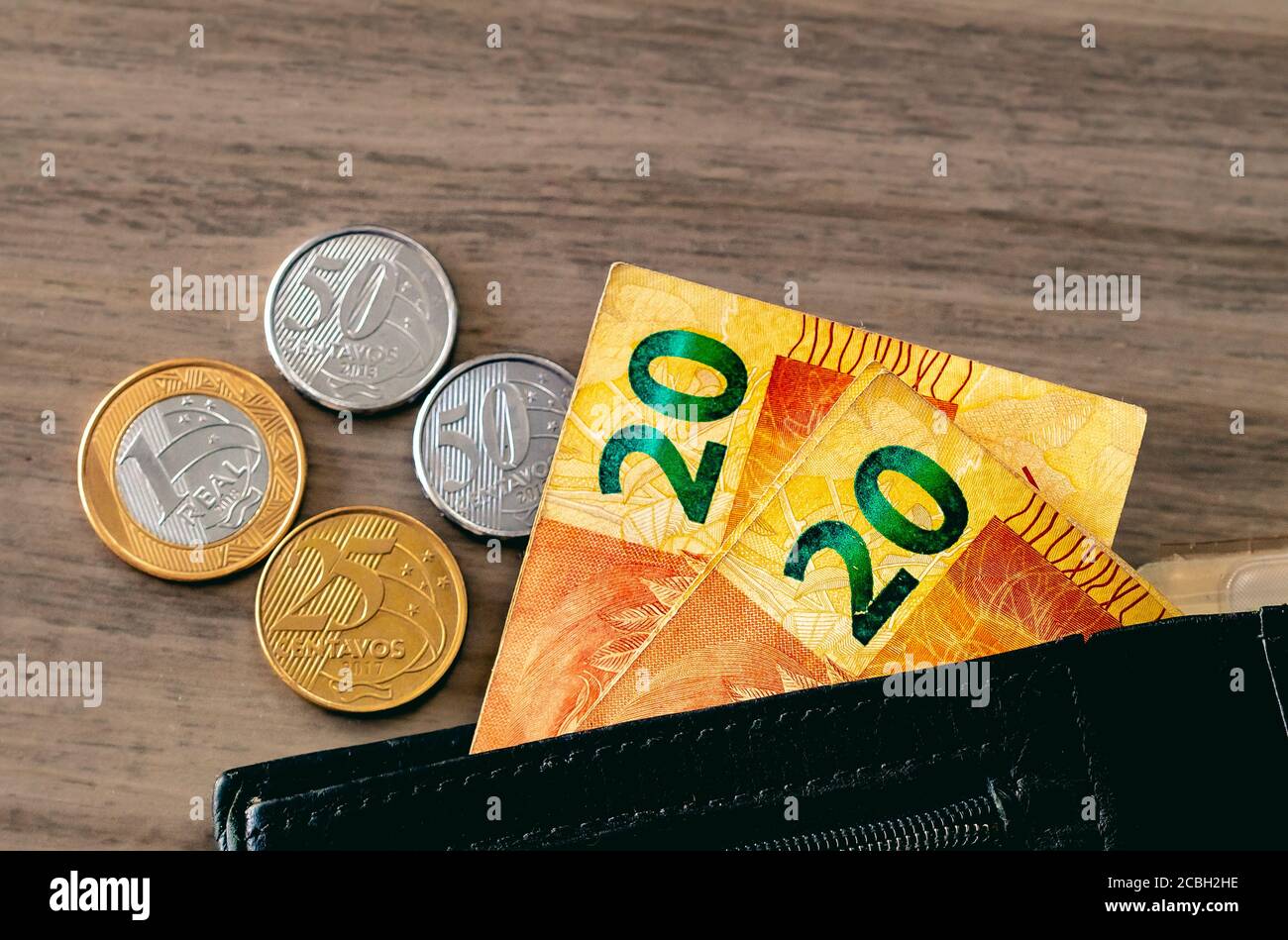 Real currency, money from brazil. Brazilian banknotes and coins ...