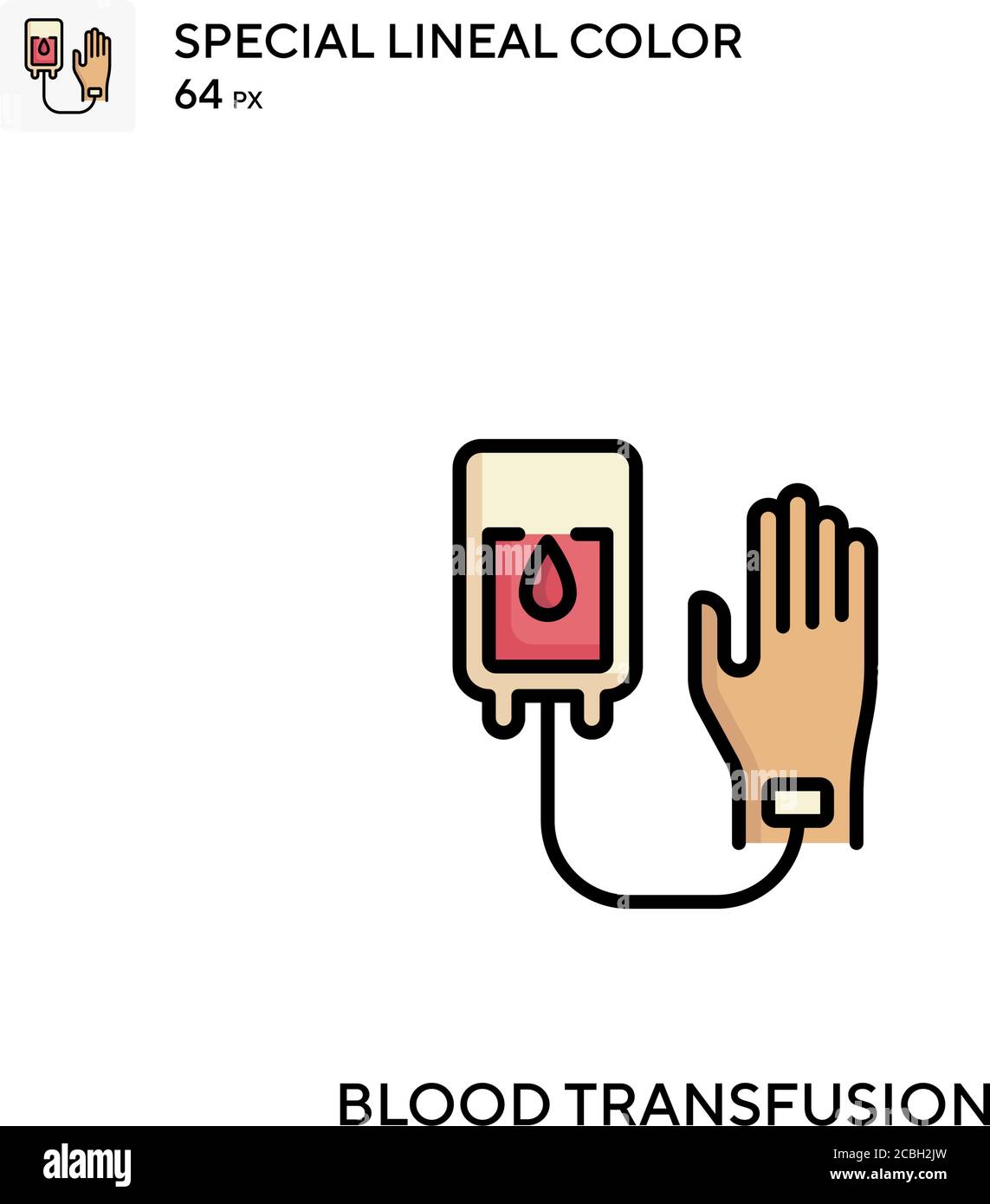 Blood transfusion special lineal color vector icon. Blood transfusion ...