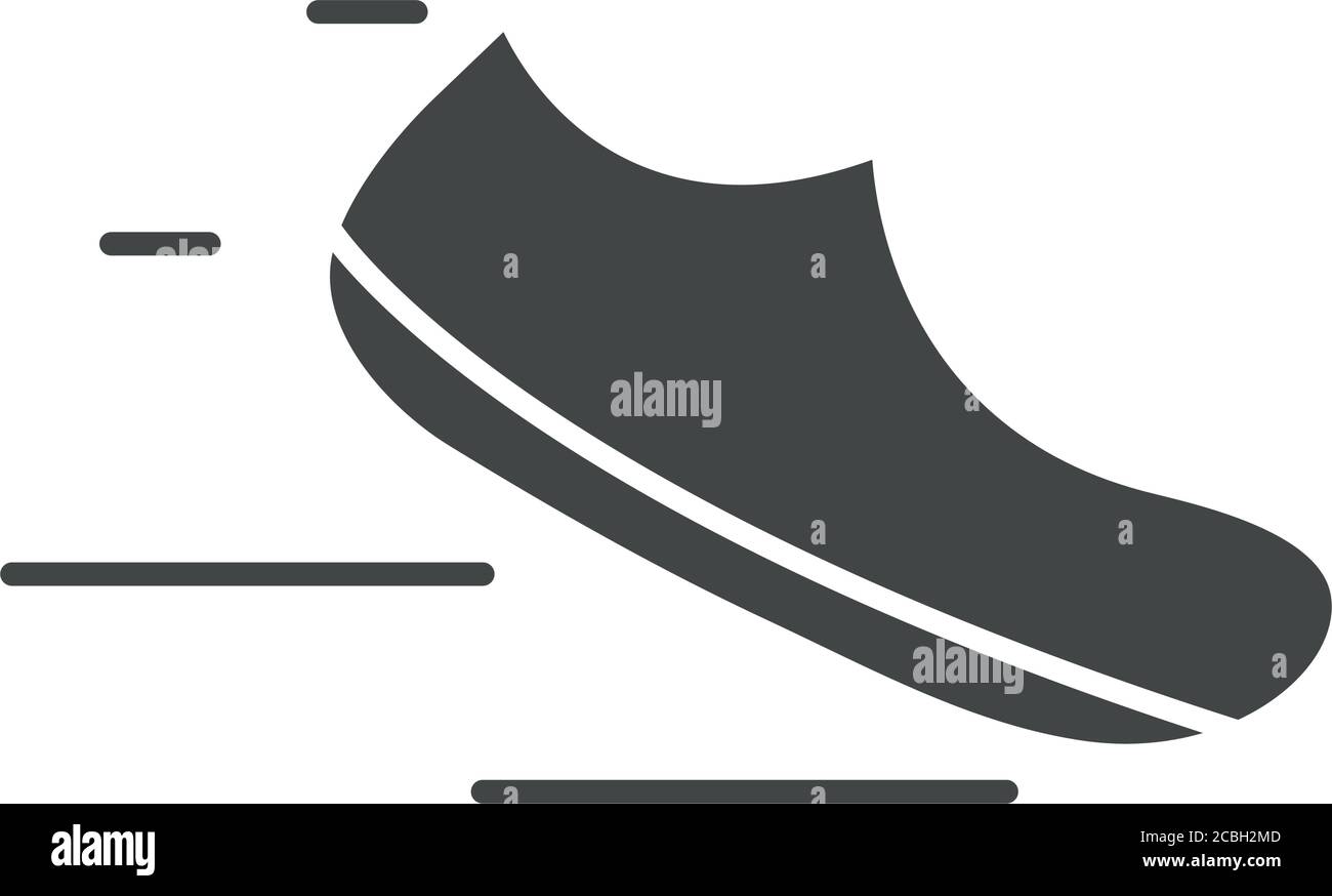 running speed sport shoe wear accessory silhouette icon design vector ...
