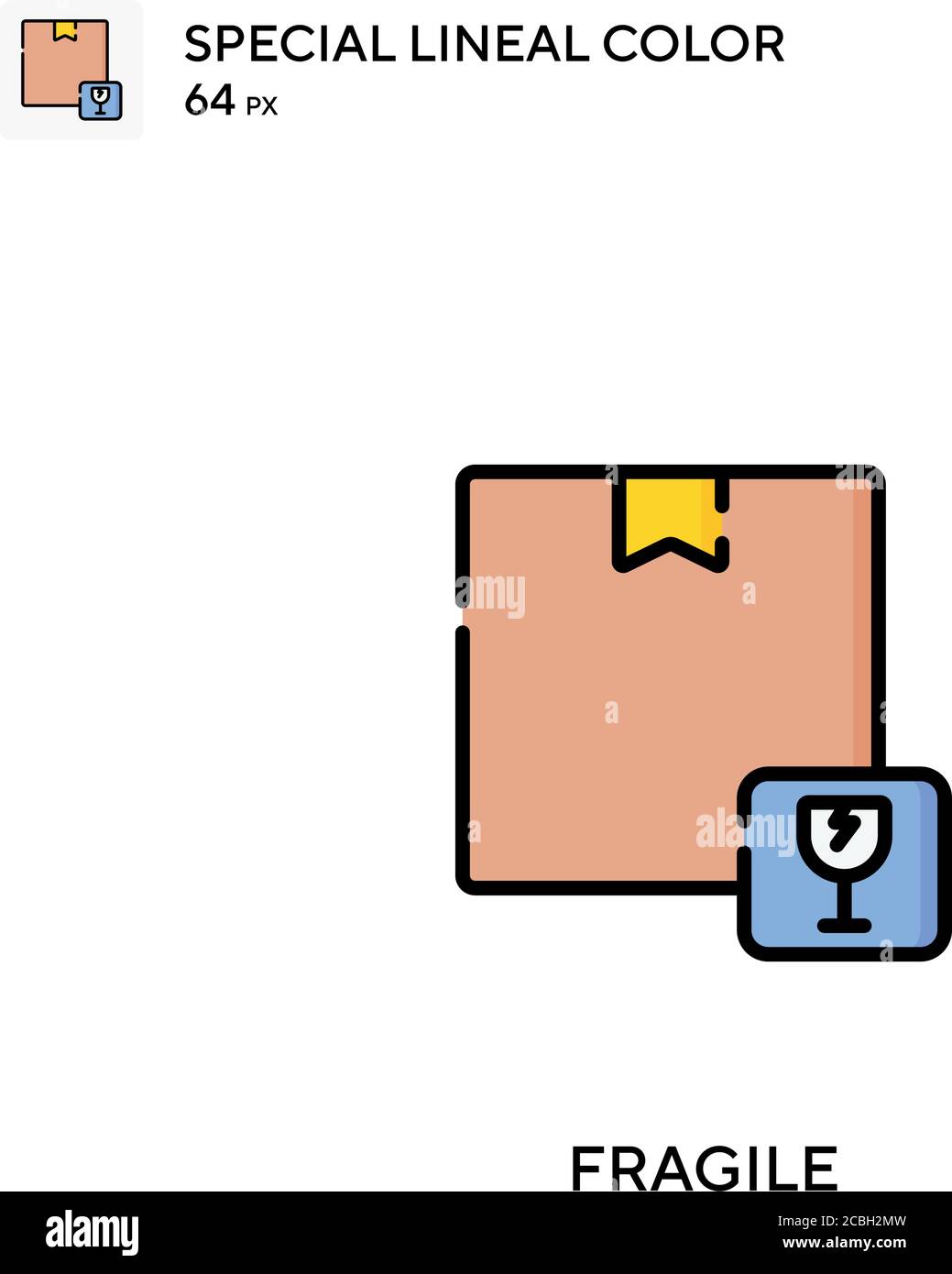 Fragile special lineal color vector icon. Fragile icons for your ...