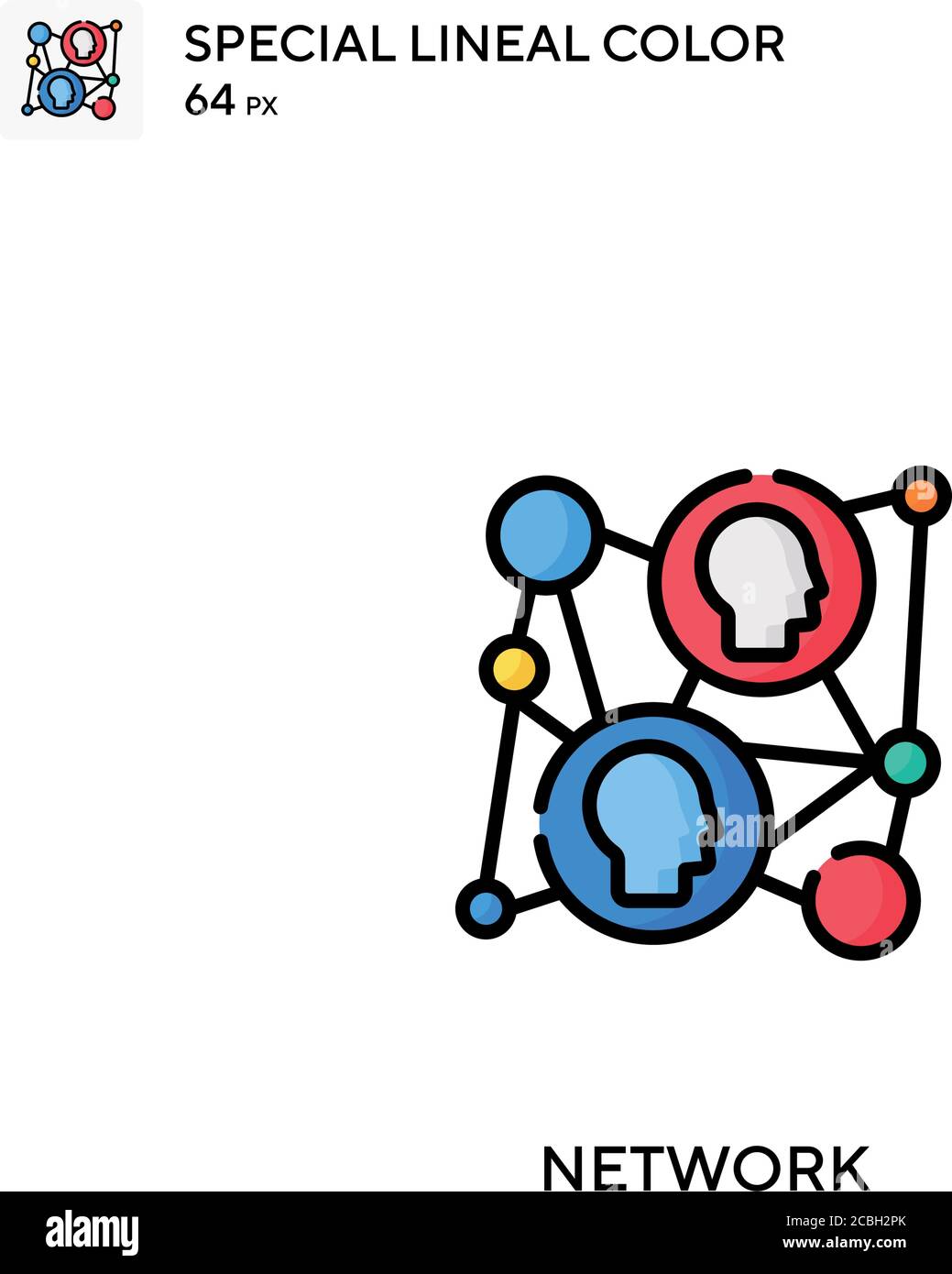 Network special lineal color vector icon. Network icons for your ...