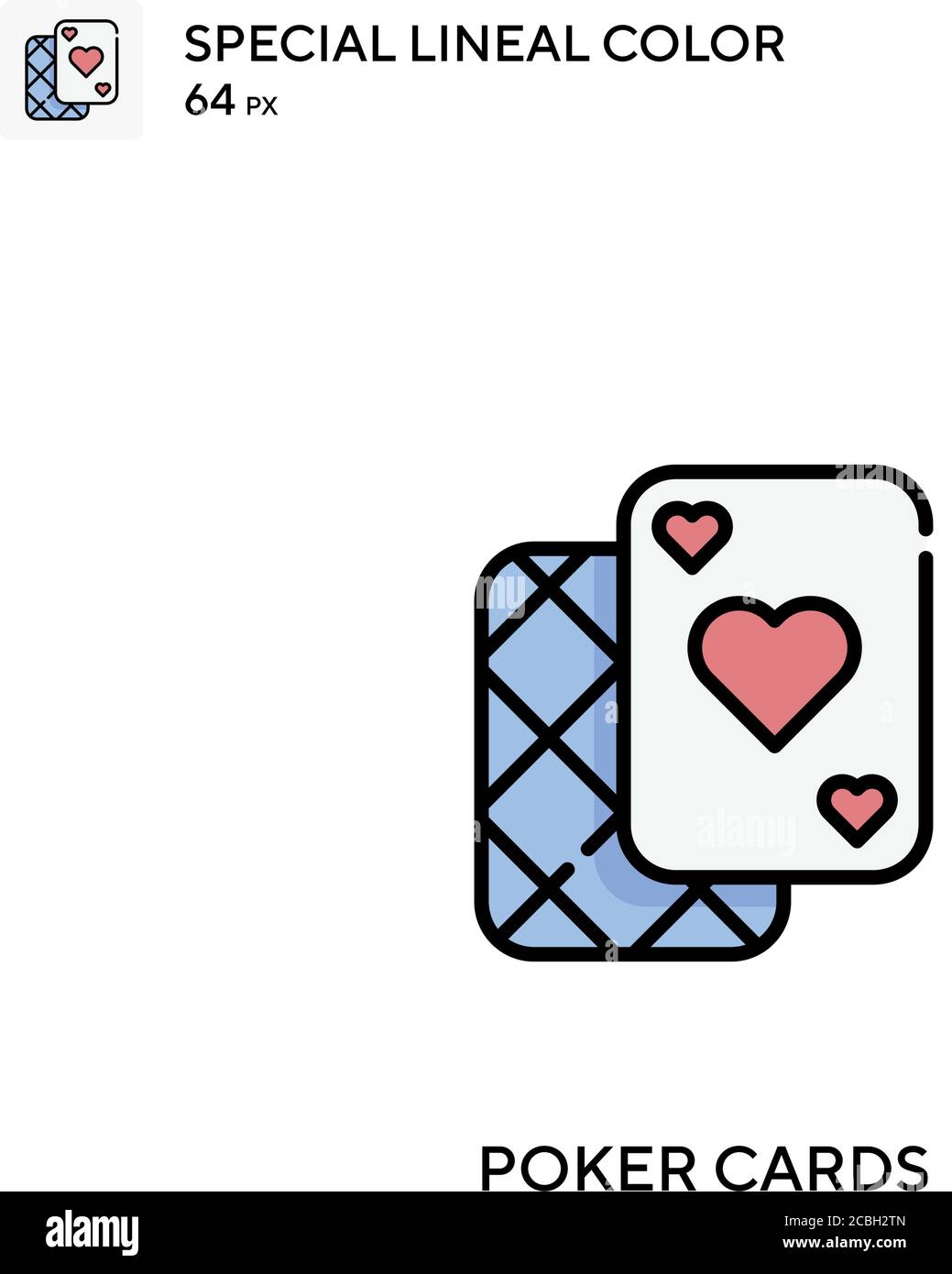 Poker cards special lineal color vector icon. Poker cards icons for ...