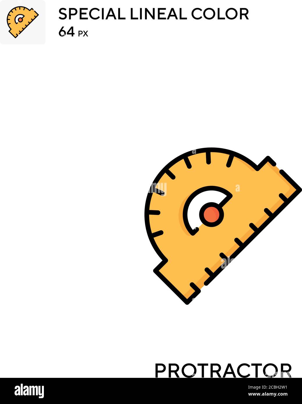 Protractor special lineal color vector icon. Protractor icons for your business project Stock ...