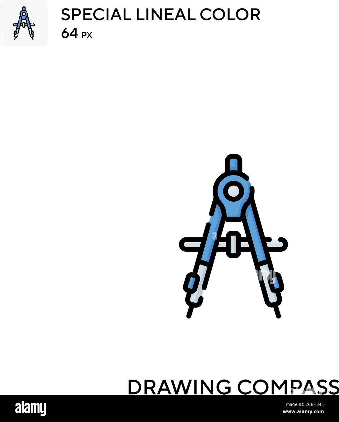 Drawing compass special lineal color vector icon. Drawing compass icons ...