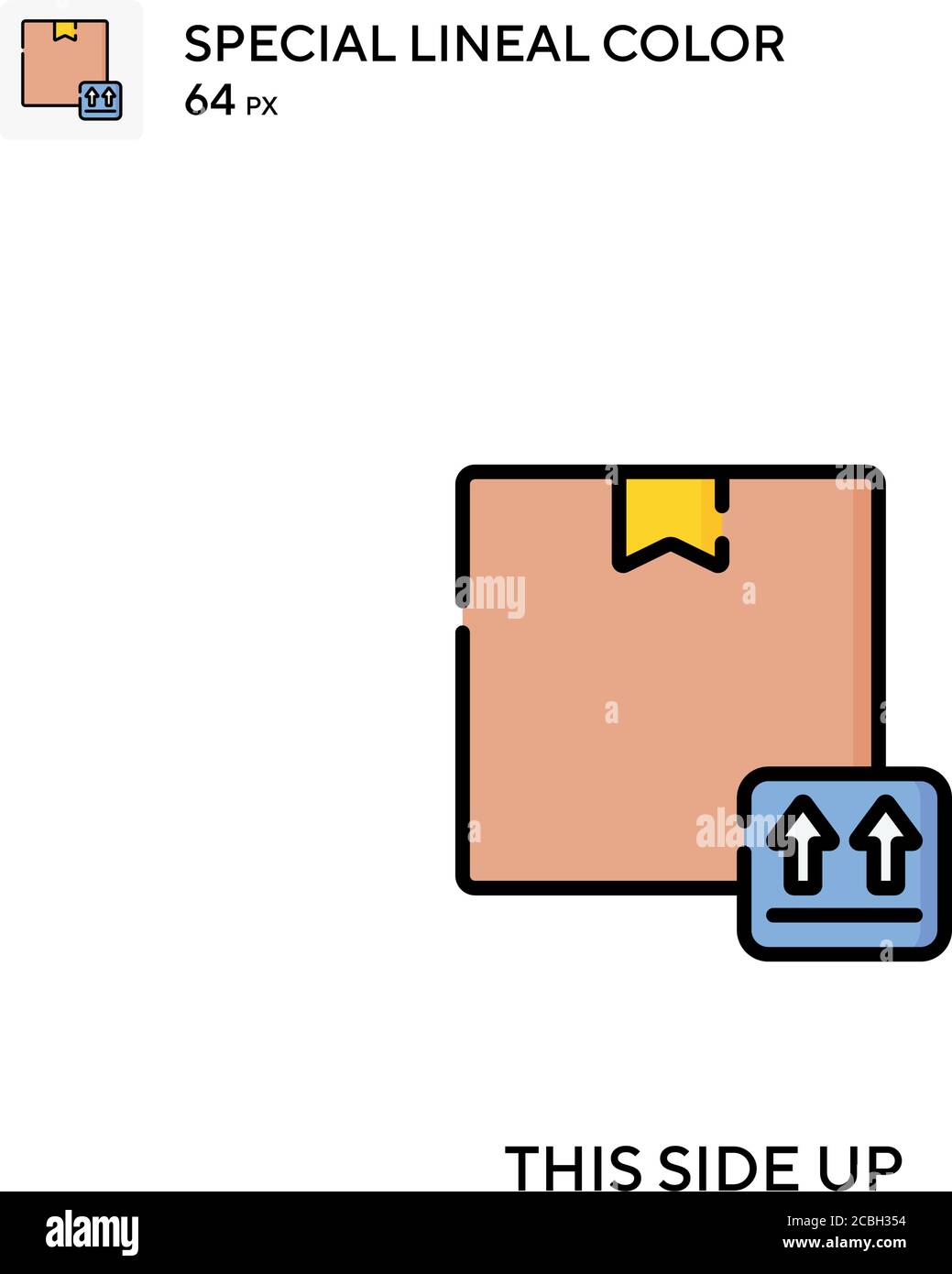 This side up special lineal color vector icon. This side up icons for ...