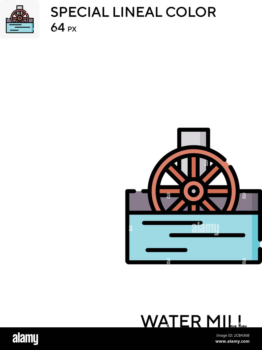 Water mill special lineal color vector icon. Water mill icons for your ...