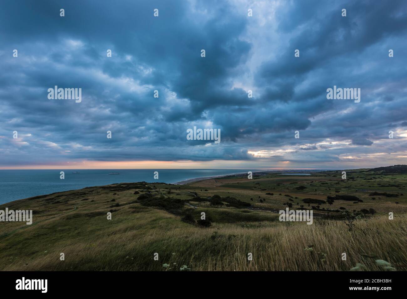 Sunrise on the French channel coast Stock Photo - Alamy