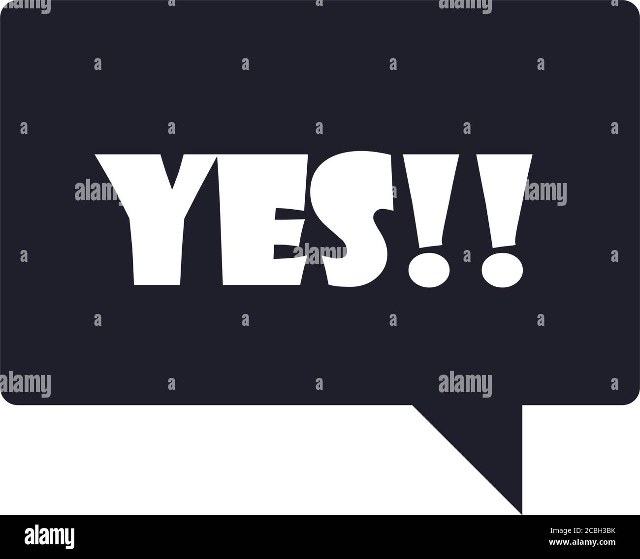 slang bubbles yes message over white background, silhouette icon style ...