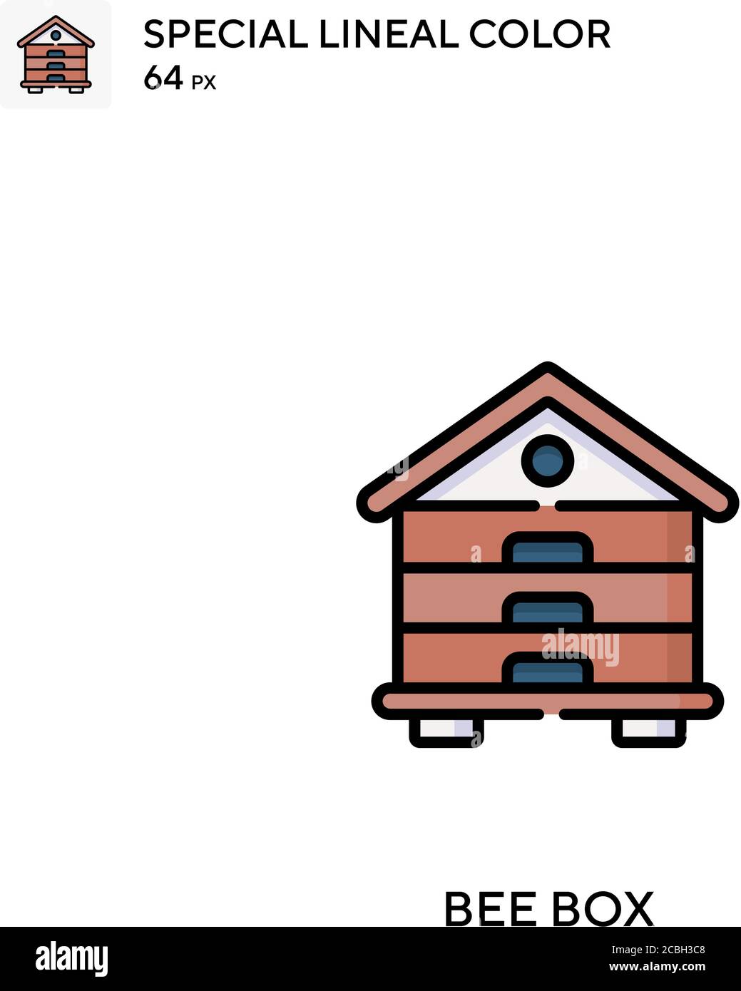 Bee box special lineal color vector icon. Bee box icons for your ...