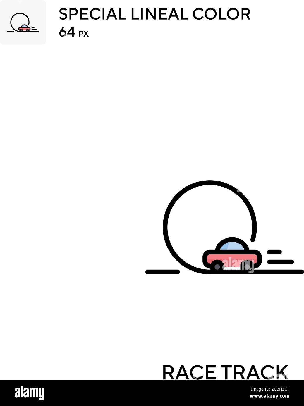 Race track special lineal color vector icon. Race track icons for your ...