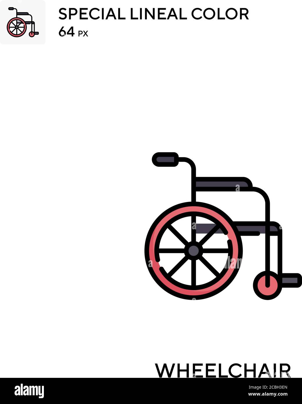 Wheelchair special lineal color vector icon. Wheelchair icons for your ...