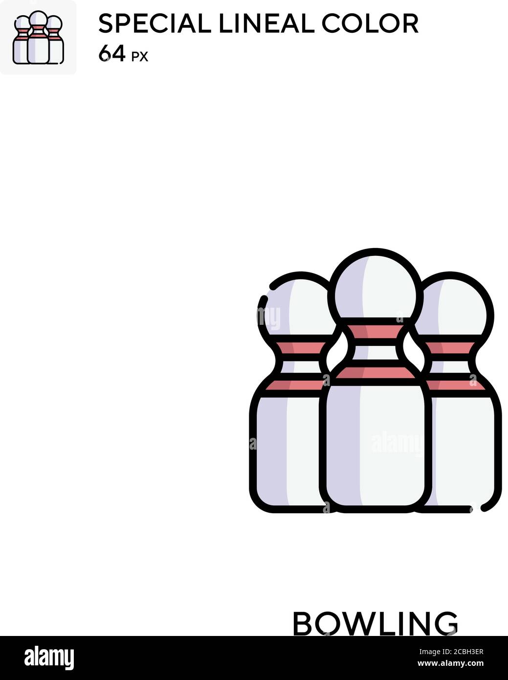 Bowling special lineal color vector icon. Bowling icons for your ...