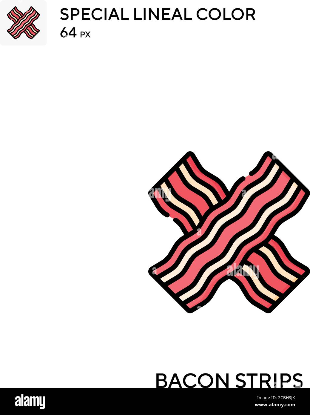 Bacon strips special lineal color vector icon. Bacon strips icons for your business project ...
