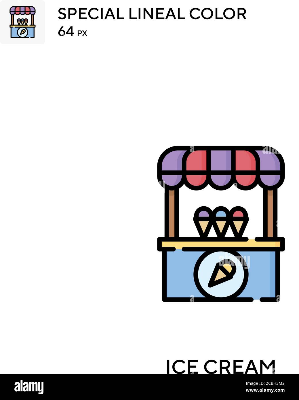 Ice cream special lineal color vector icon. Ice cream icons for your ...