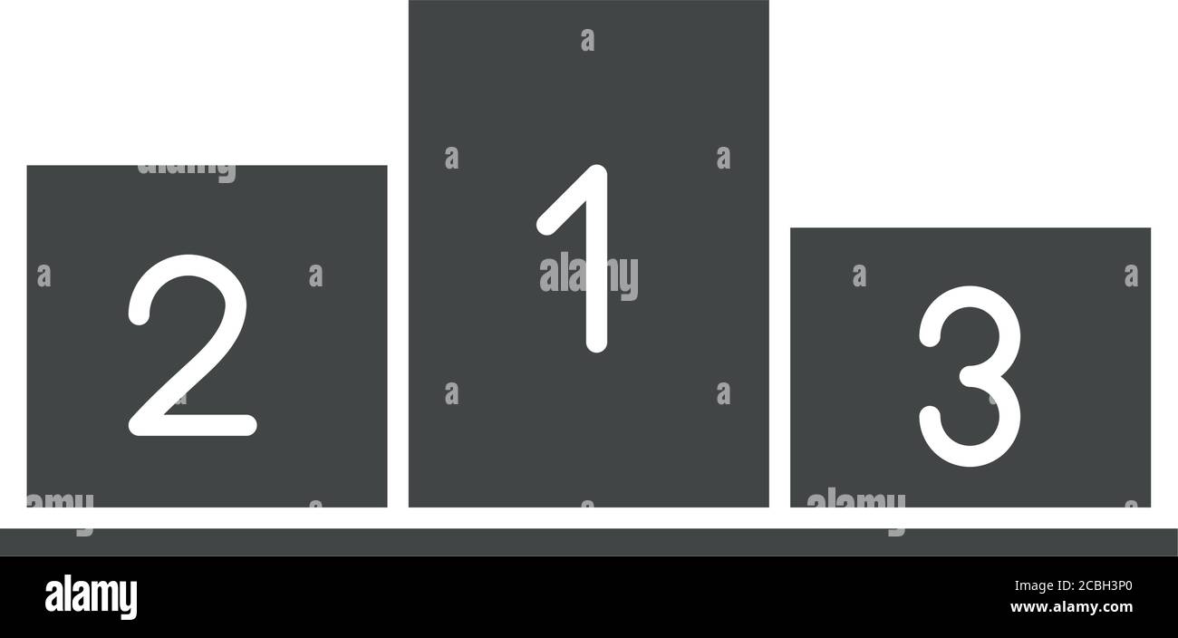 winners podium with numbers competition silhouette icon design vector ...