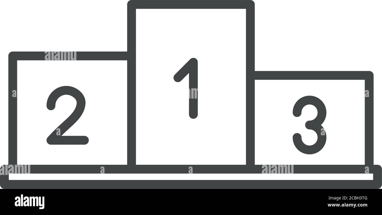 winners podium with numbers competition line icon design vector ...