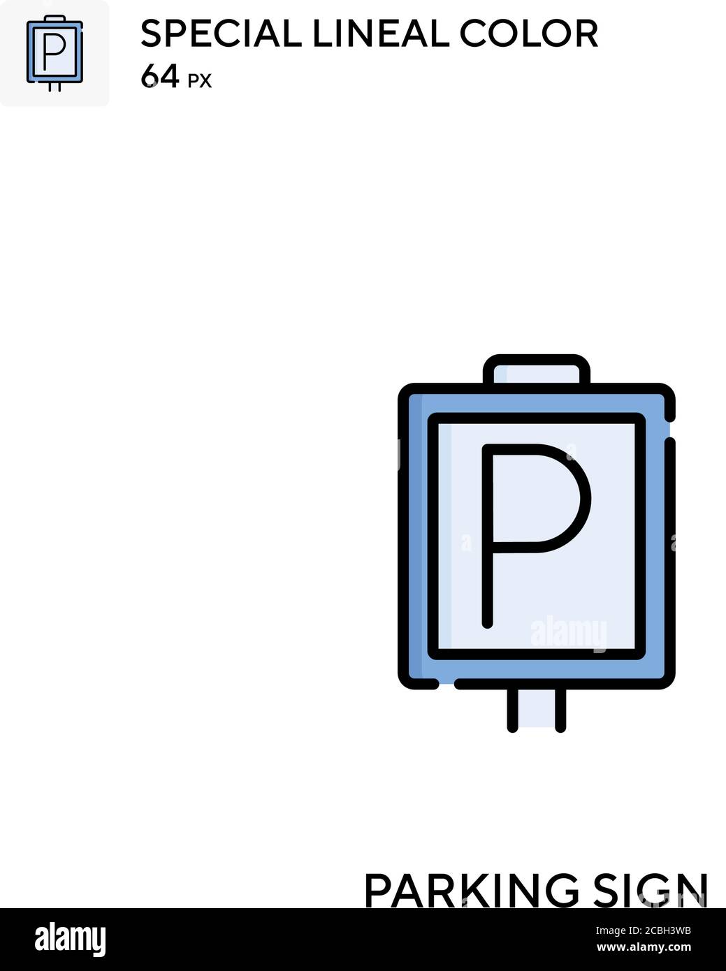 Parking sign special lineal color vector icon. Parking sign icons for ...