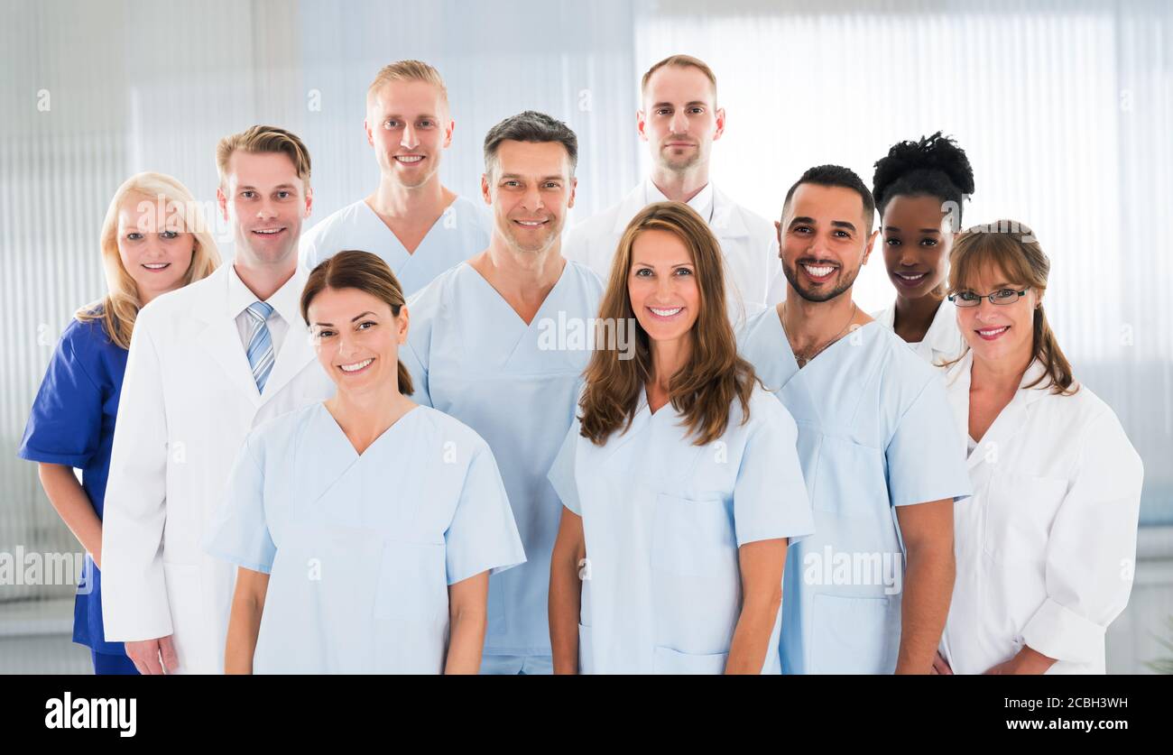 Diverse Group Of Doctors And Medical Nurses Stock Photo - Alamy