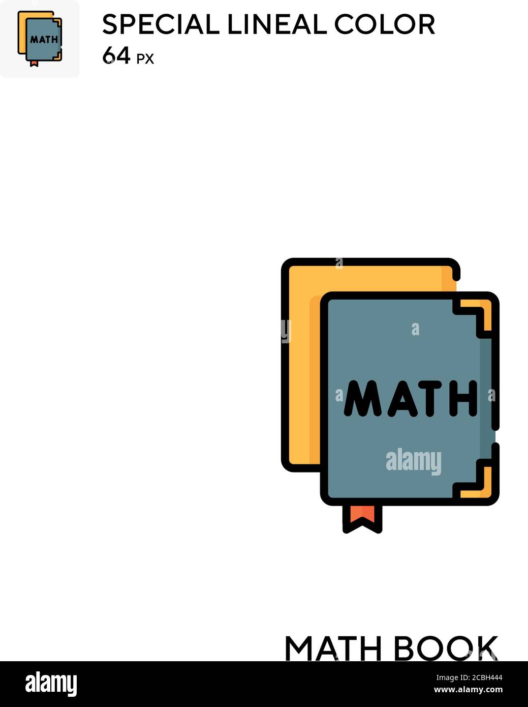 Math book special lineal color vector icon. Math book icons for your ...