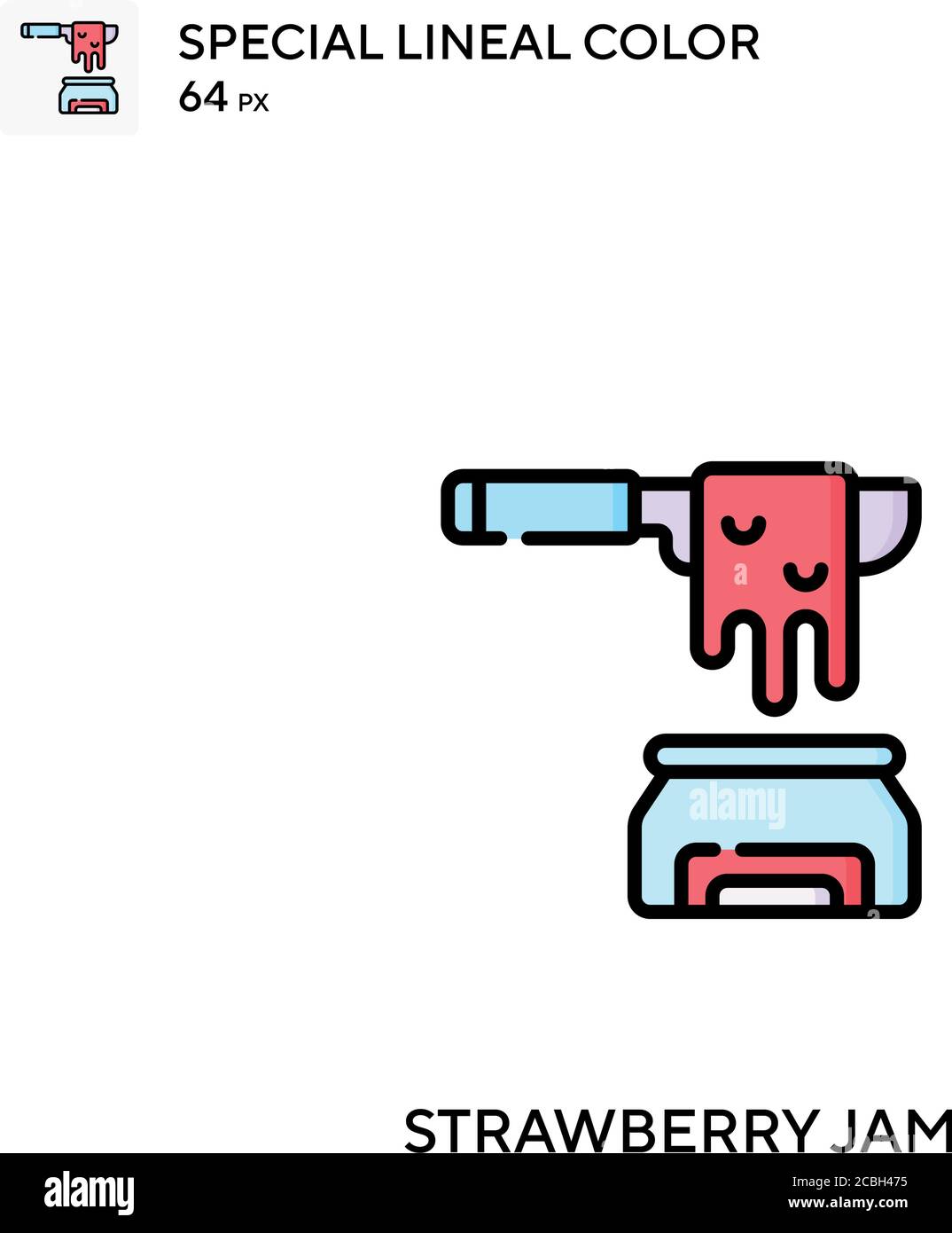 Strawberry jam special lineal color vector icon. Strawberry jam icons ...