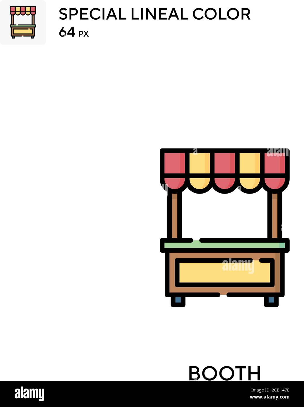 Booth special lineal color vector icon. Booth icons for your business ...