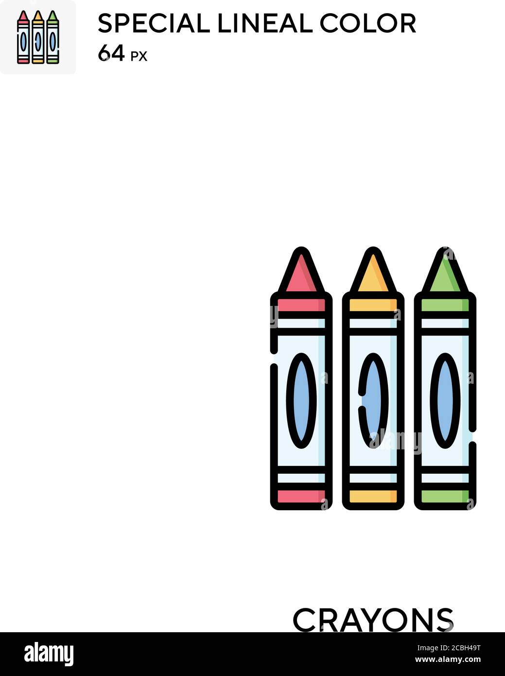 Crayons special lineal color vector icon. Crayons icons for your ...