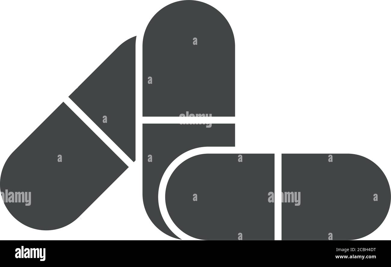 medicine capsules prescription silhouette icon design vector ...