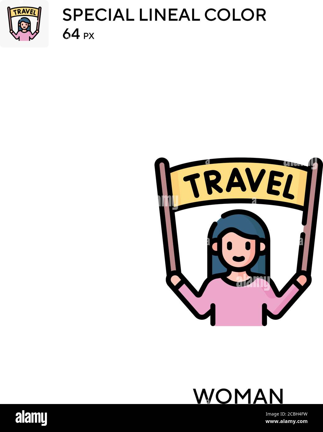 Woman special lineal color vector icon. Woman icons for your business ...