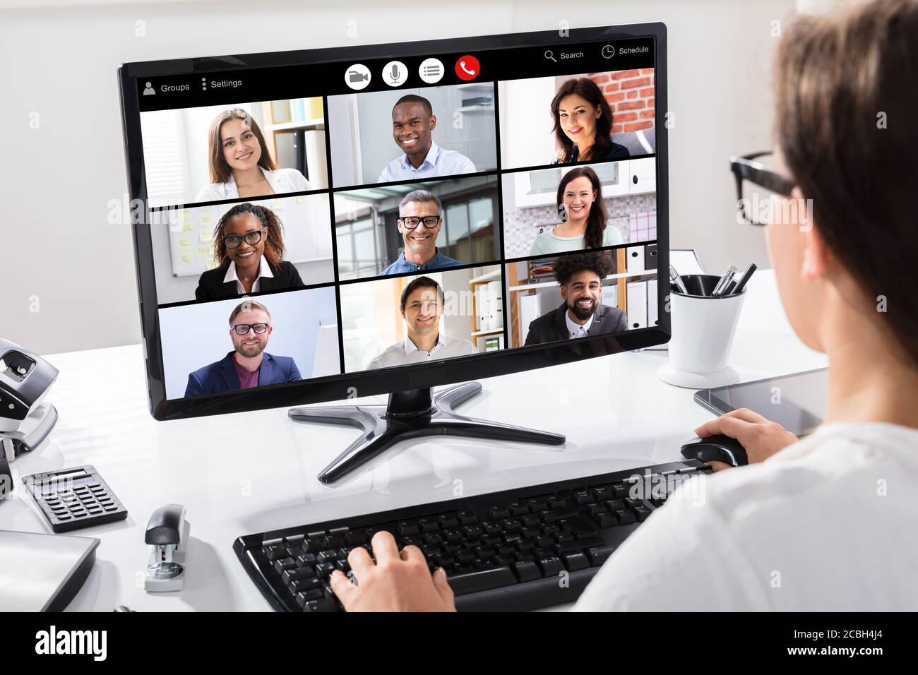 Online Video Conference Web Call. Business Videoconferencing Stock ...