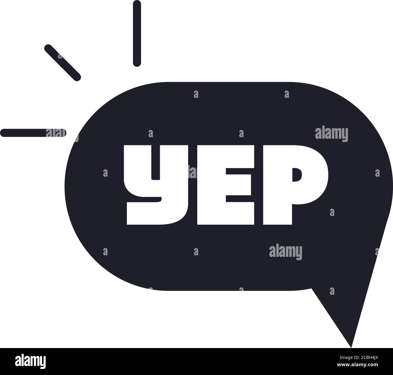 slang bubbles, yep speak bubble, over white background, silhouette icon ...