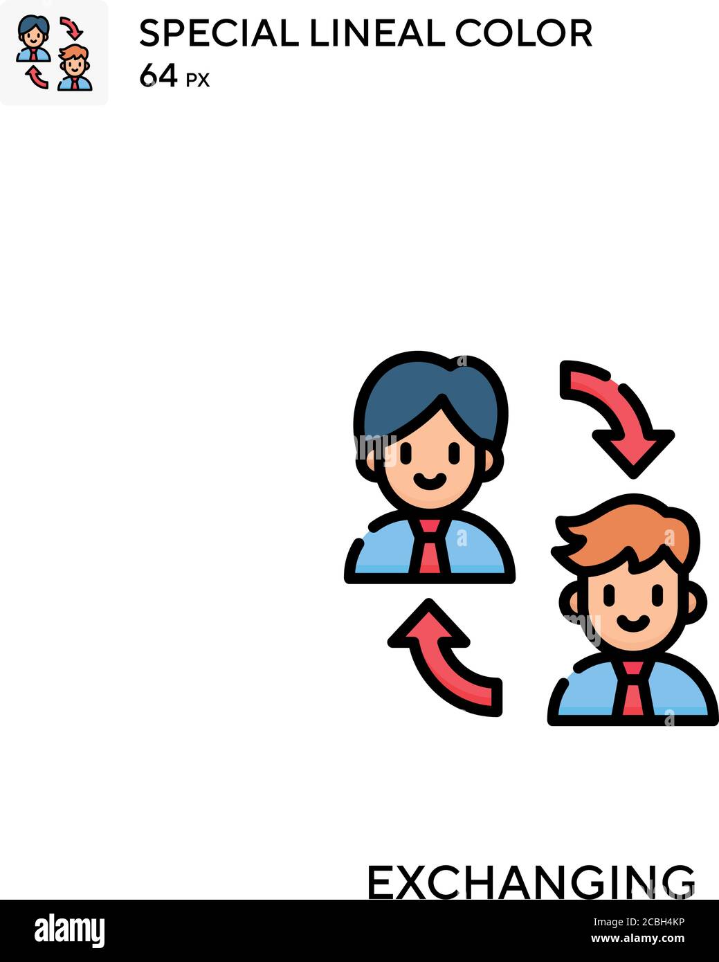 Exchanging special lineal color vector icon. Exchanging icons for your ...